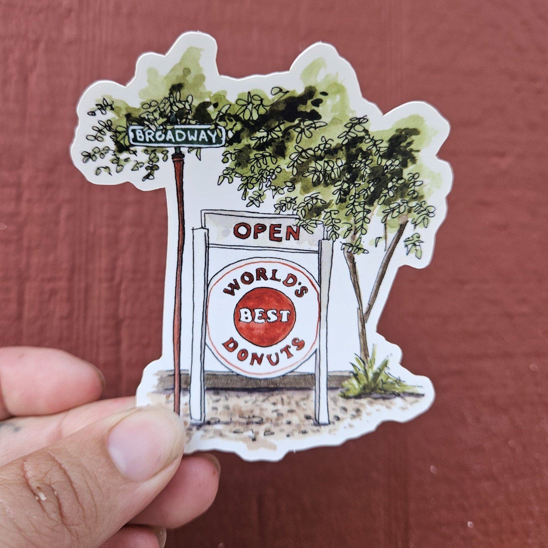 Sticker "Open Sign" Hand Drawn – World's Best Donuts